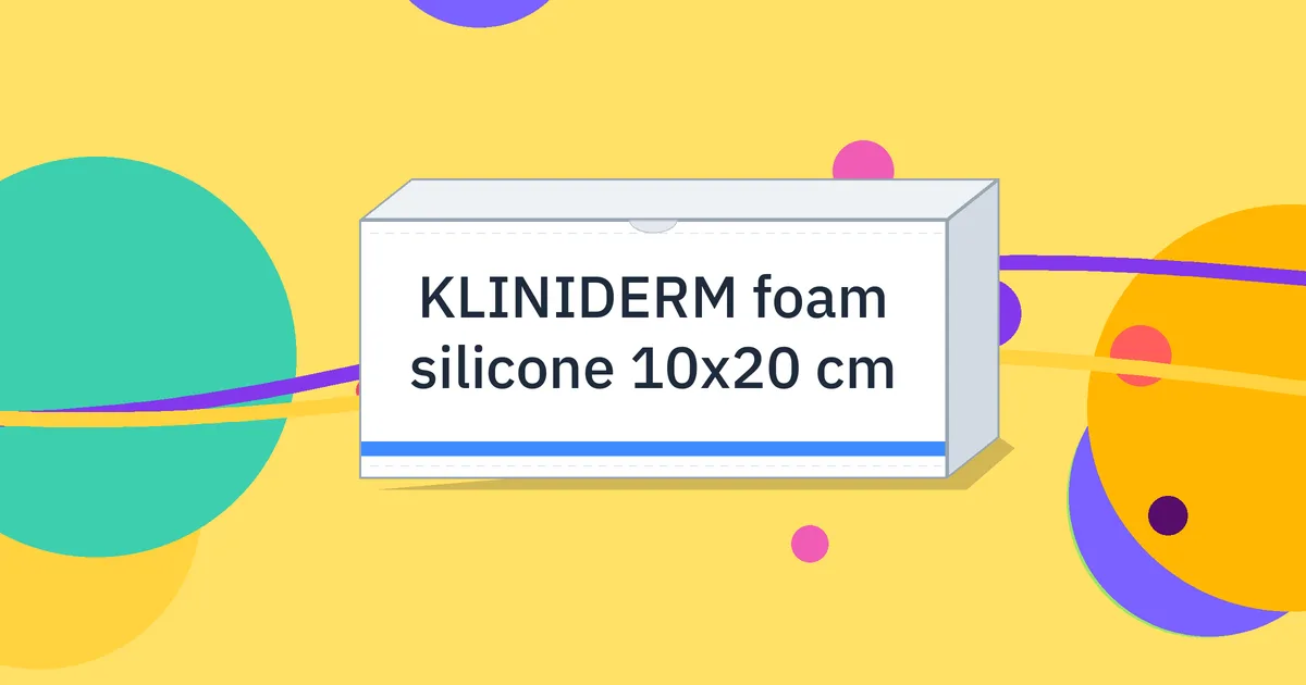 Symbolbild: Packung mit der Aufschrift KLINIDERM foam silicone 10x20 cm (PZN 12478037) – Verfügbarkeit und Bezug in Apotheken in Frankfurt am Main