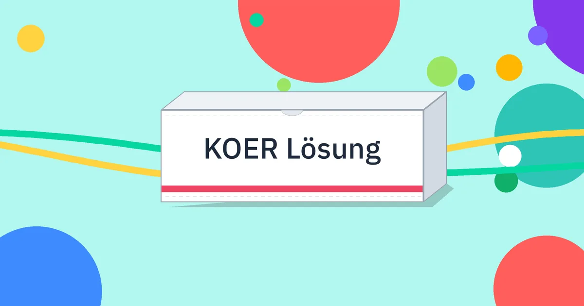 Symbolbild: Packung mit der Aufschrift KOER Lösung (PZN 04986989) – Verfügbarkeit und Bezug in Apotheken in Frankfurt am Main
