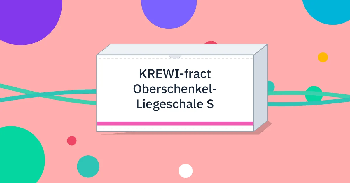 Symbolbild: Packung mit der Aufschrift KREWI-fract Oberschenkel-Liegeschale S (PZN 17300835) – Verfügbarkeit und Bezug in Apotheken in Frankfurt am Main