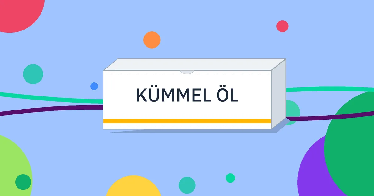 Symbolbild: Packung mit der Aufschrift KÜMMEL ÖL (PZN 02711722) – Verfügbarkeit und Bezug in Apotheken in Frankfurt am Main