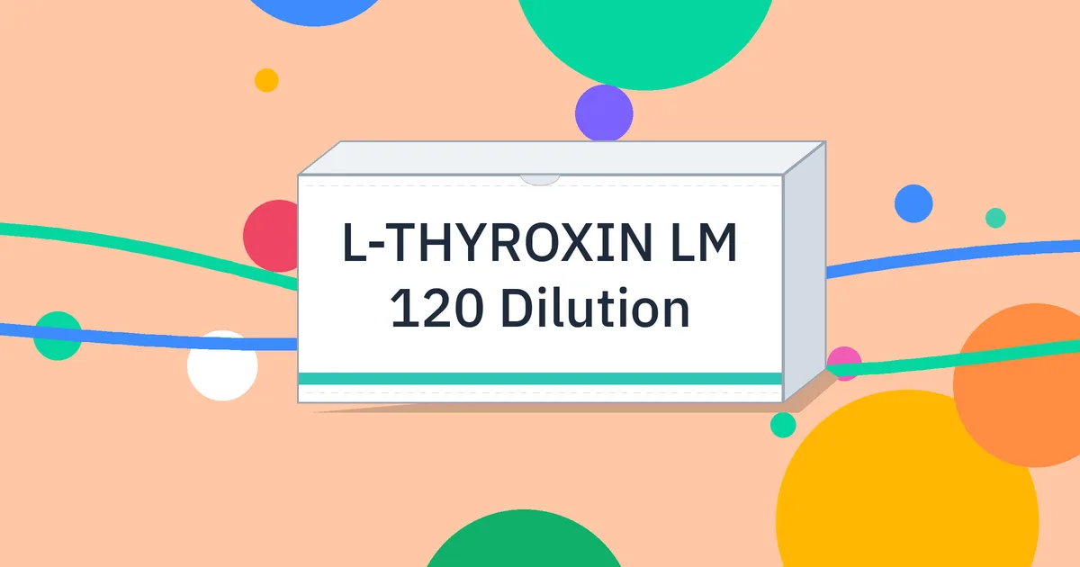 Symbolbild: Packung mit der Aufschrift L-THYROXIN LM 120 Dilution (PZN 12928799) – Verfügbarkeit und Bezug in Apotheken in Frankfurt am Main