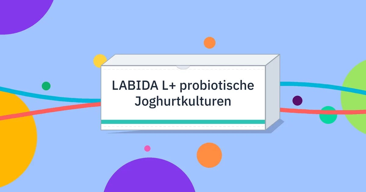 Symbolbild: Packung mit der Aufschrift LABIDA L+ probiotische Joghurtkulturen (PZN 14255117) – Verfügbarkeit und Bezug in Apotheken in Frankfurt am Main