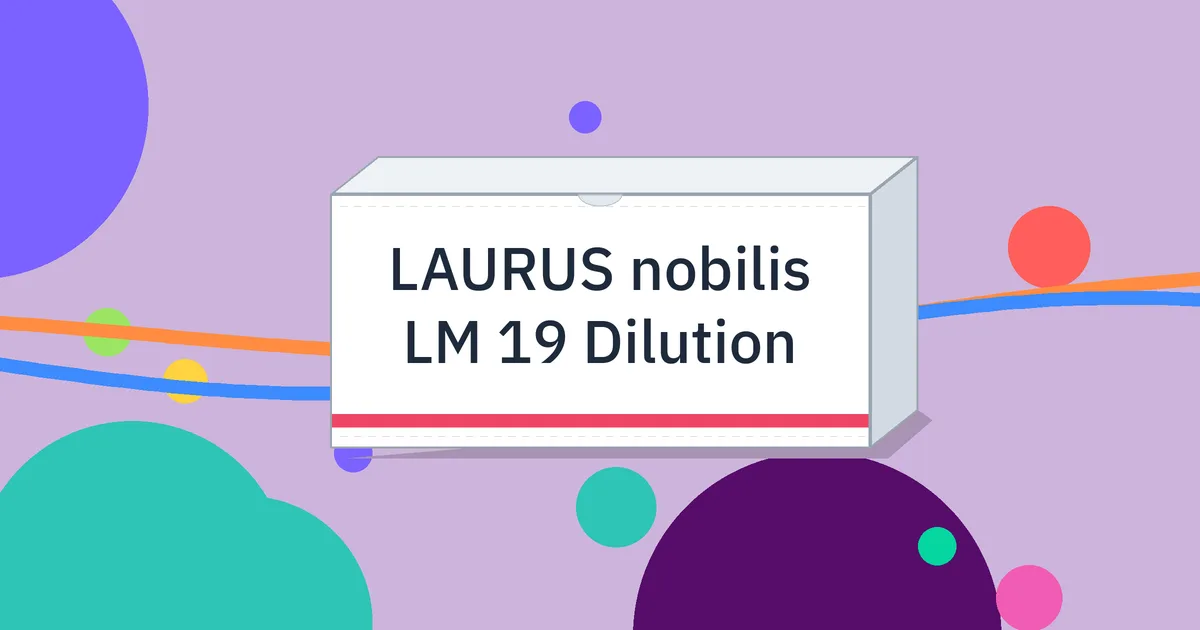 Symbolbild: Packung mit der Aufschrift LAURUS nobilis LM 19 Dilution (PZN 13524590) – Verfügbarkeit und Bezug in Apotheken in Frankfurt am Main