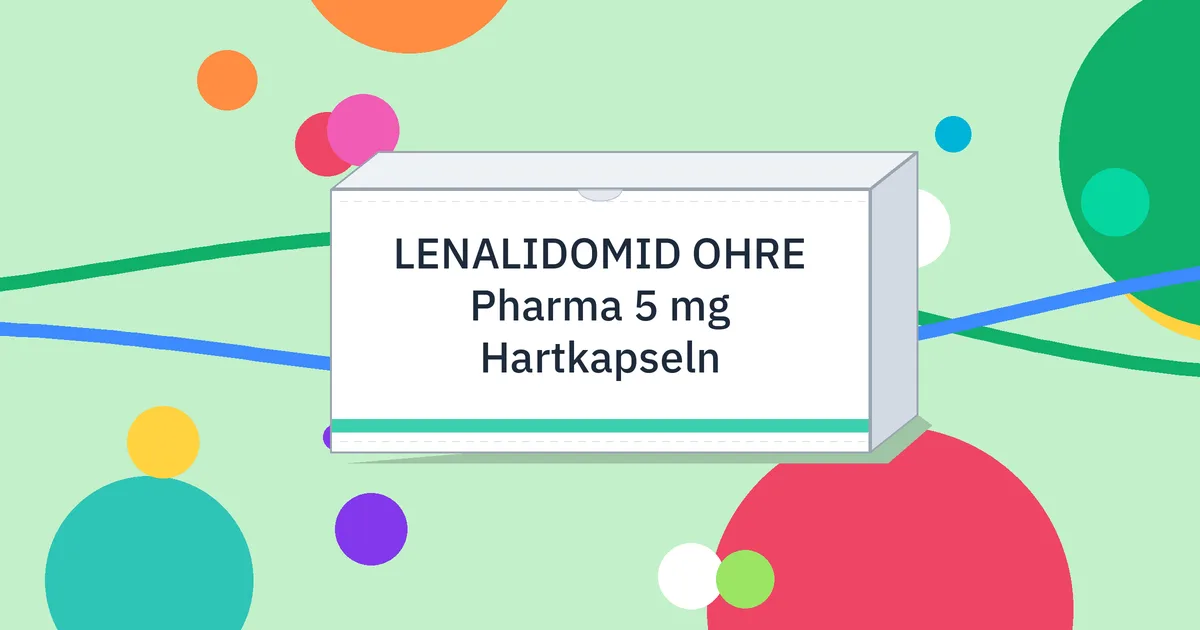 Symbolbild: Packung mit der Aufschrift LENALIDOMID OHRE Pharma 5 mg Hartkapseln (PZN 17620356) – Verfügbarkeit und Bezug in Apotheken in Frankfurt am Main