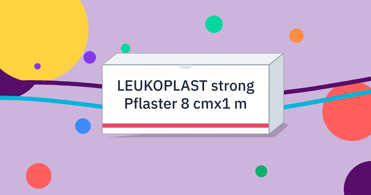 Symbolbild: Packung mit der Aufschrift LEUKOPLAST strong Pflaster 8 cmx1 m (PZN 14219877) – Verfügbarkeit und Bezug in Apotheken in Frankfurt am Main