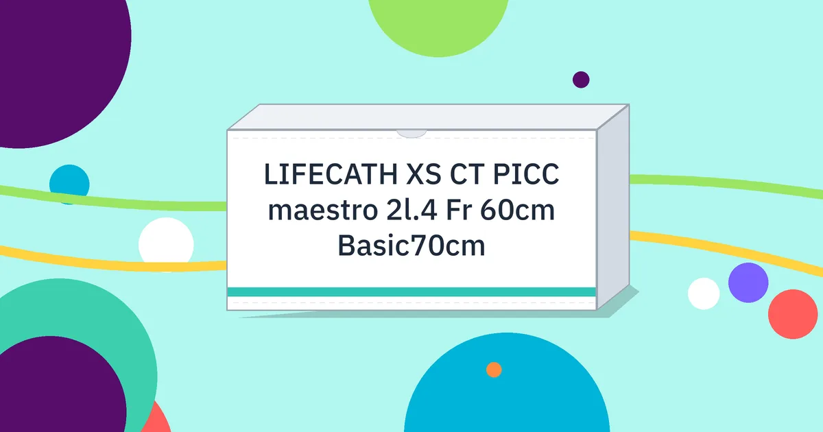Symbolbild: Packung mit der Aufschrift LIFECATH XS CT PICC maestro 2l.4 Fr 60cm Basic70cm (PZN 19127884) – Verfügbarkeit und Bezug in Apotheken in Frankfurt am Main