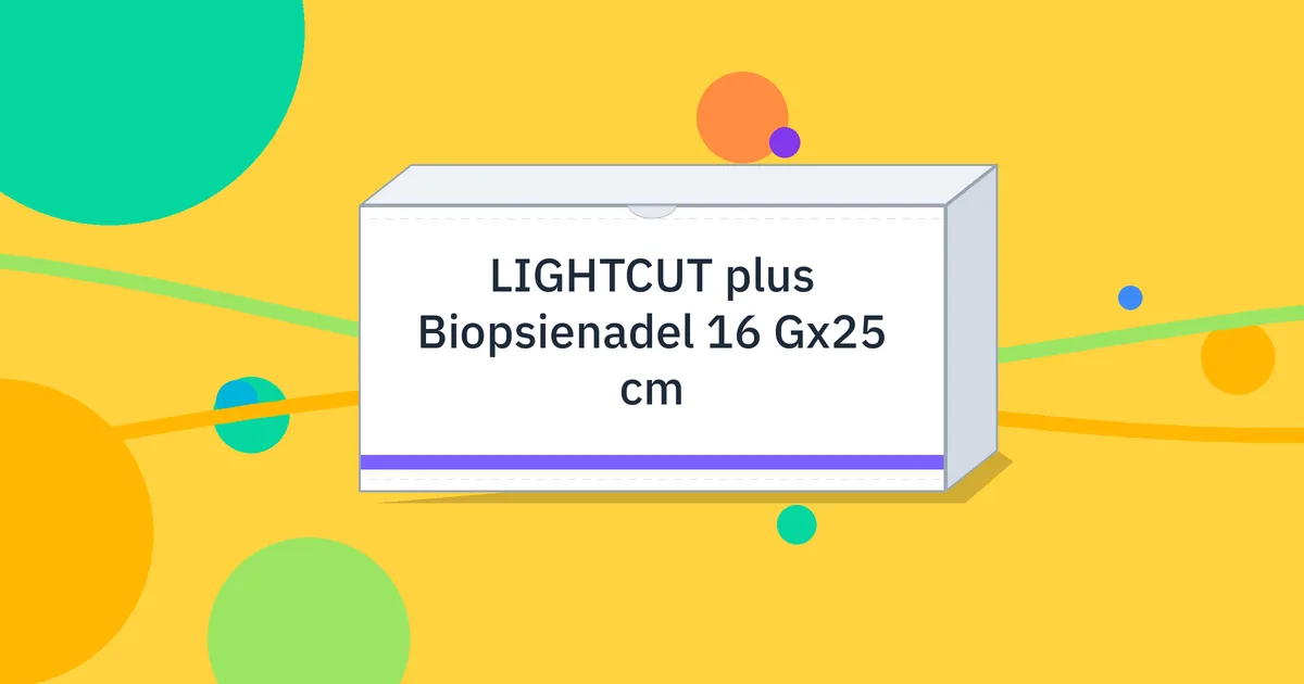 Symbolbild: Packung mit der Aufschrift LIGHTCUT plus Biopsienadel 16 Gx25 cm (PZN 16922055) – Verfügbarkeit und Bezug in Apotheken in Frankfurt am Main
