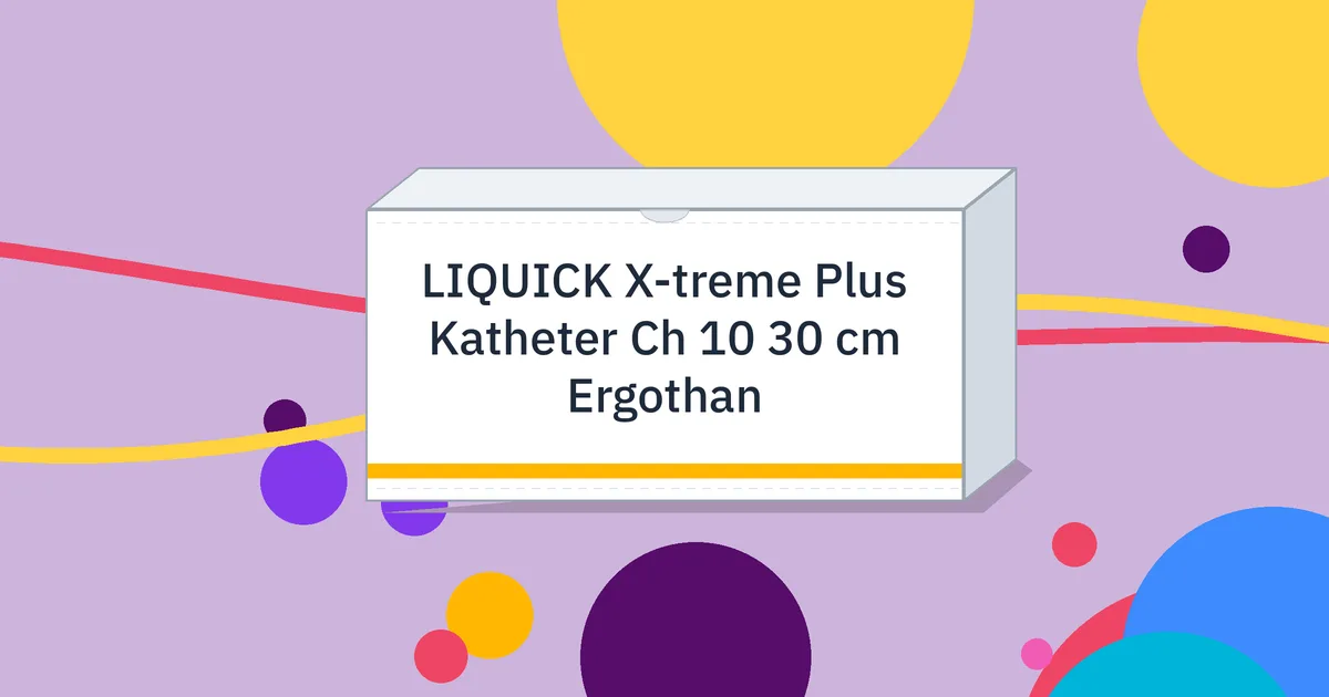 Symbolbild: Packung mit der Aufschrift LIQUICK X-treme Plus Katheter Ch 10 30 cm Ergothan (PZN 15568918) – Verfügbarkeit und Bezug in Apotheken in Frankfurt am Main