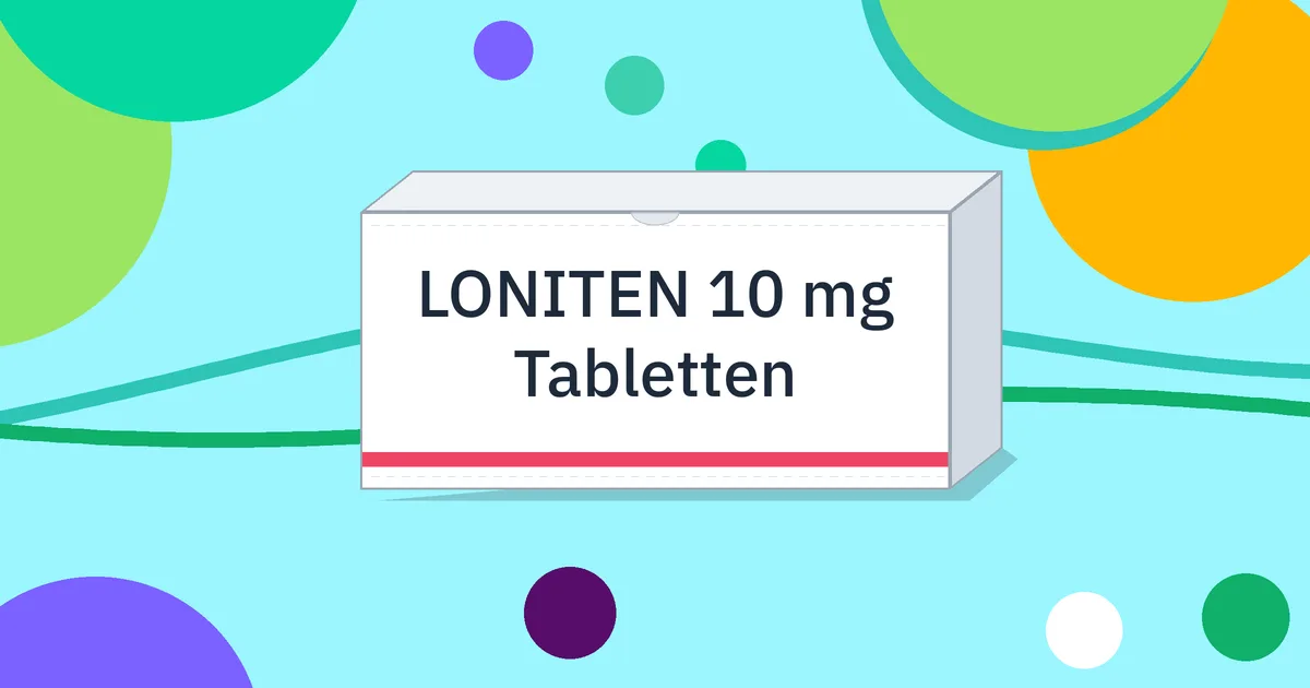 Symbolbild: Packung mit der Aufschrift LONITEN 10 mg Tabletten (PZN 08769208) – Verfügbarkeit und Bezug in Apotheken in Frankfurt am Main