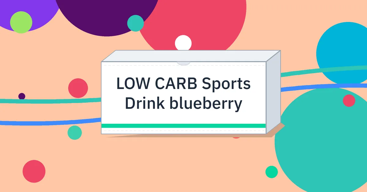 Symbolbild: Packung mit der Aufschrift LOW CARB Sports Drink blueberry (PZN 07678225) – Verfügbarkeit und Bezug in Apotheken in Frankfurt am Main
