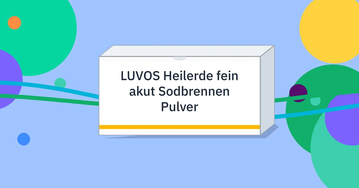 Symbolbild: Packung mit der Aufschrift LUVOS Heilerde fein akut Sodbrennen Pulver (PZN 18360756) – Verfügbarkeit und Bezug in Apotheken in Frankfurt am Main