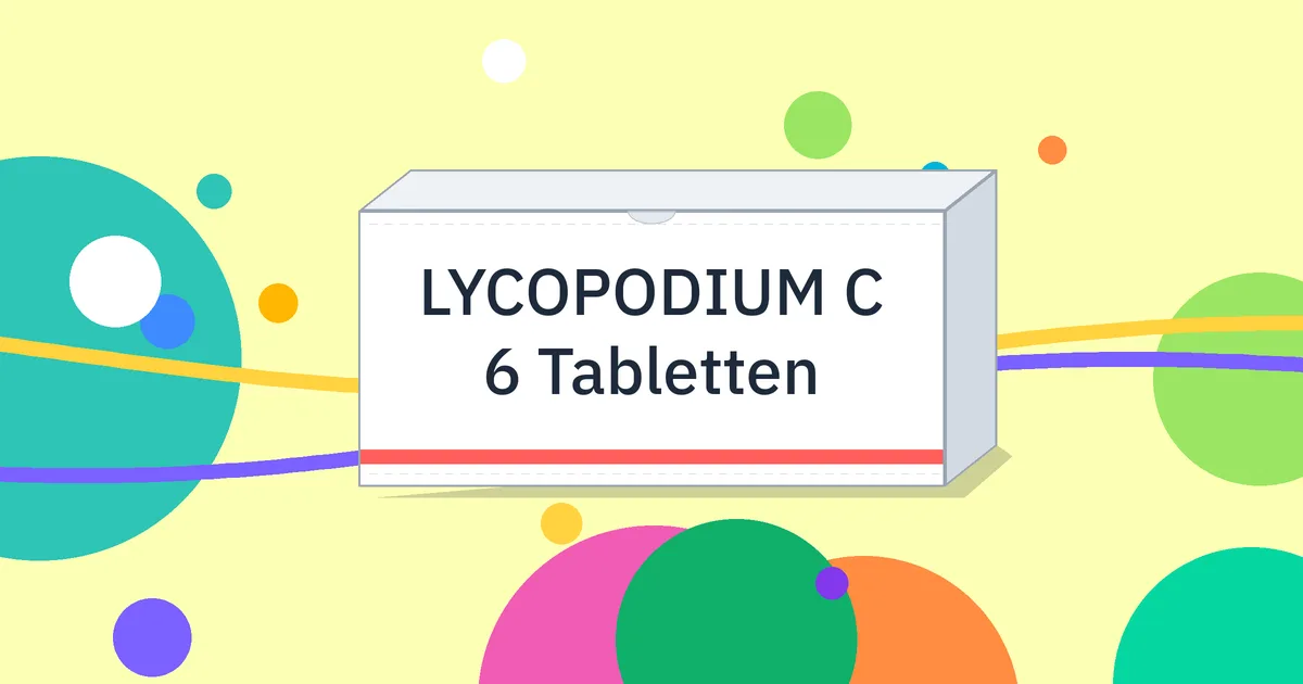 Symbolbild: Packung mit der Aufschrift LYCOPODIUM C 6 Tabletten (PZN 07173181) – Verfügbarkeit und Bezug in Apotheken in Frankfurt am Main
