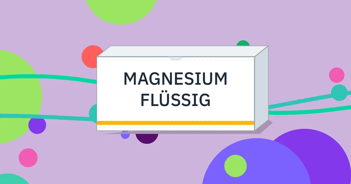 Symbolbild: Packung mit der Aufschrift MAGNESIUM FLÜSSIG (PZN 17016270) – Verfügbarkeit und Bezug in Apotheken in Frankfurt am Main