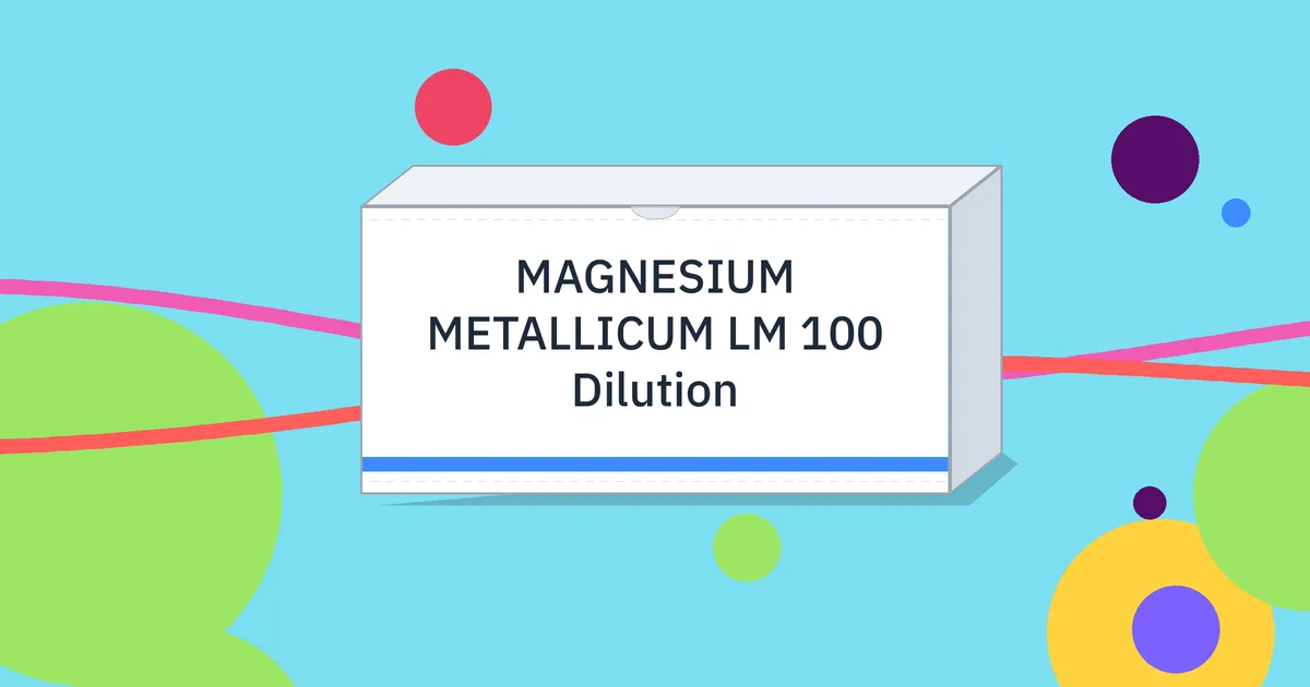 Symbolbild: Packung mit der Aufschrift MAGNESIUM METALLICUM LM 100 Dilution (PZN 12938680) – Verfügbarkeit und Bezug in Apotheken in Frankfurt am Main