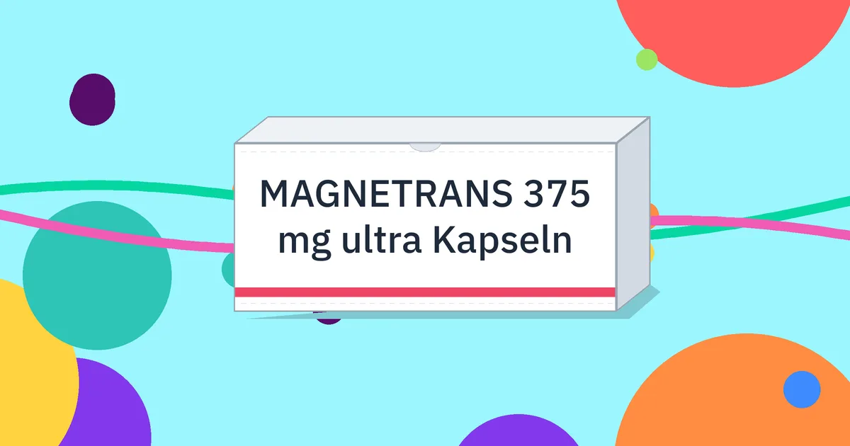 Symbolbild: Packung mit der Aufschrift MAGNETRANS 375 mg ultra Kapseln (PZN 09207599) – Verfügbarkeit und Bezug in Apotheken in Frankfurt am Main