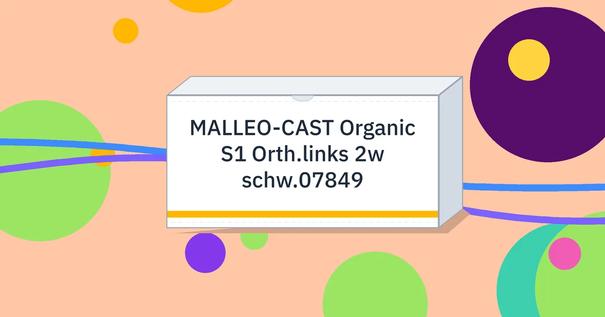 Symbolbild: Packung mit der Aufschrift MALLEO-CAST Organic S1 Orth.links 2w schw.07849 (PZN 20583363) – Verfügbarkeit und Bezug in Apotheken in Frankfurt am Main
