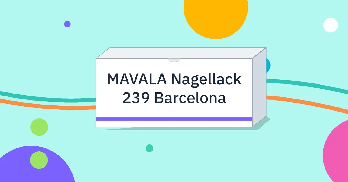 Symbolbild: Packung mit der Aufschrift MAVALA Nagellack 239 Barcelona (PZN 12457414) – Verfügbarkeit und Bezug in Apotheken in Frankfurt am Main