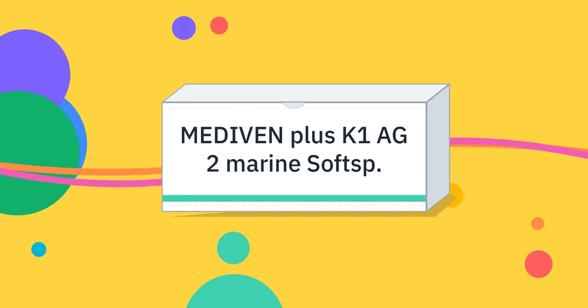 Symbolbild: Packung mit der Aufschrift MEDIVEN plus K1 AG 2 marine Softsp. (PZN 15055550) – Verfügbarkeit und Bezug in Apotheken in Frankfurt am Main