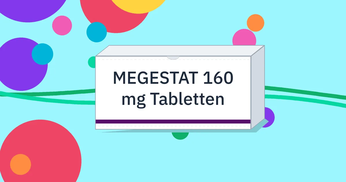 Symbolbild: Packung mit der Aufschrift MEGESTAT 160 mg Tabletten (PZN 19179303) – Verfügbarkeit und Bezug in Apotheken in Frankfurt am Main