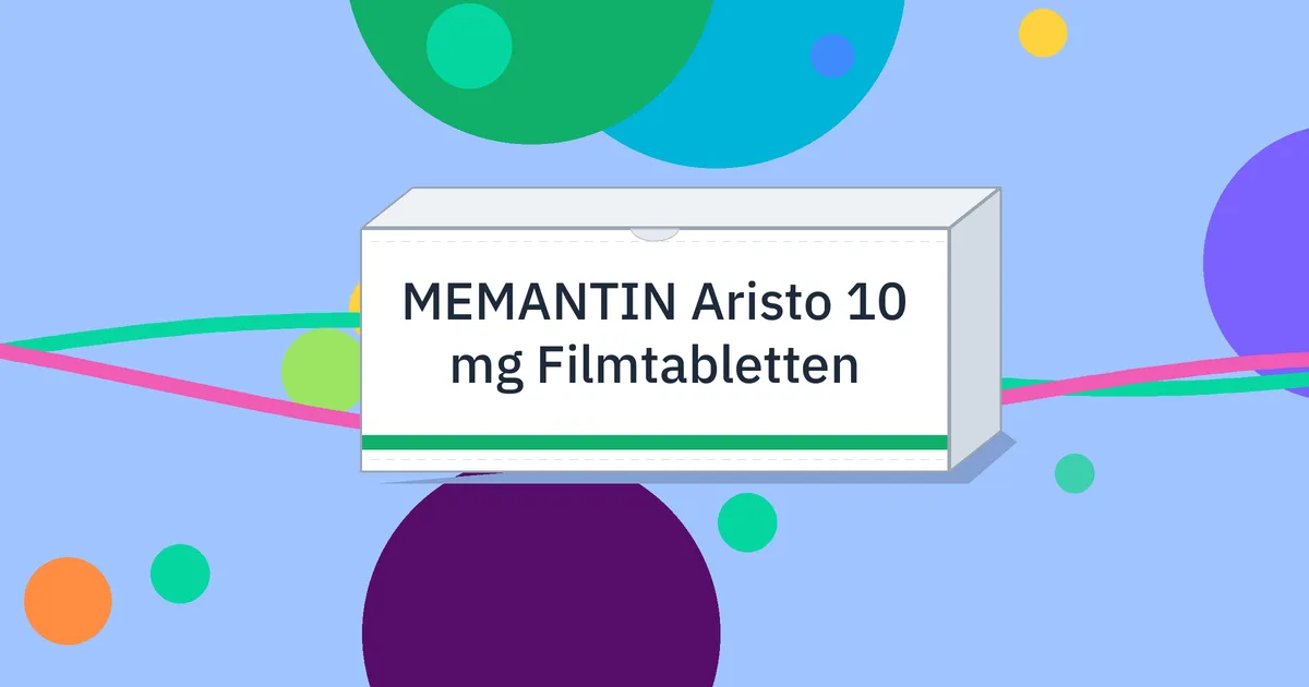 Symbolbild: Packung mit der Aufschrift MEMANTIN Aristo 10 mg Filmtabletten (PZN 10273696) – Verfügbarkeit und Bezug in Apotheken in Frankfurt am Main