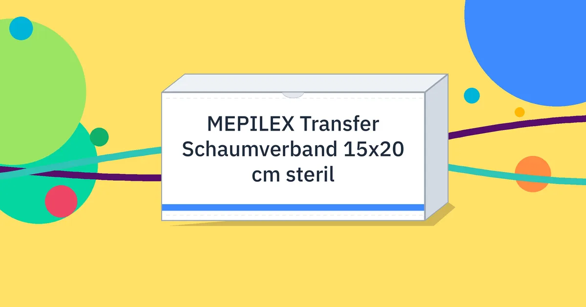 Symbolbild: Packung mit der Aufschrift MEPILEX Transfer Schaumverband 15x20 cm steril (PZN 19730971) – Verfügbarkeit und Bezug in Apotheken in Frankfurt am Main