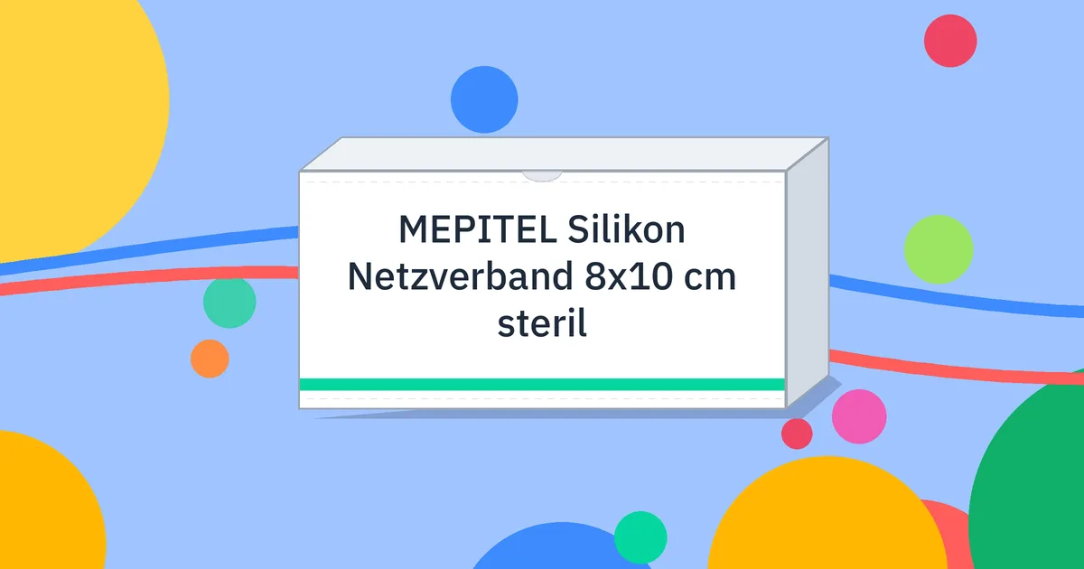 Symbolbild: Packung mit der Aufschrift MEPITEL Silikon Netzverband 8x10 cm steril (PZN 11148214) – Verfügbarkeit und Bezug in Apotheken in Frankfurt am Main
