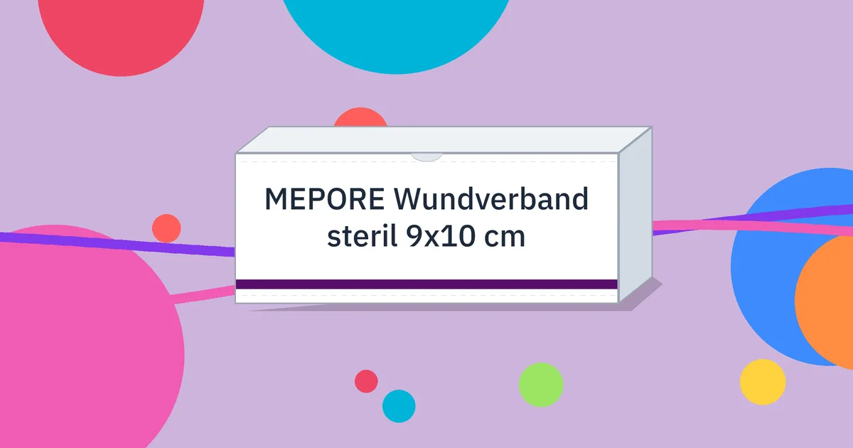 Symbolbild: Packung mit der Aufschrift MEPORE Wundverband steril 9x10 cm (PZN 14137702) – Verfügbarkeit und Bezug in Apotheken in Frankfurt am Main