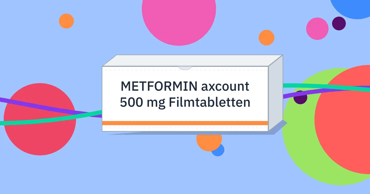 Symbolbild: Packung mit der Aufschrift METFORMIN axcount 500 mg Filmtabletten (PZN 01292683) – Verfügbarkeit und Bezug in Apotheken in Frankfurt am Main