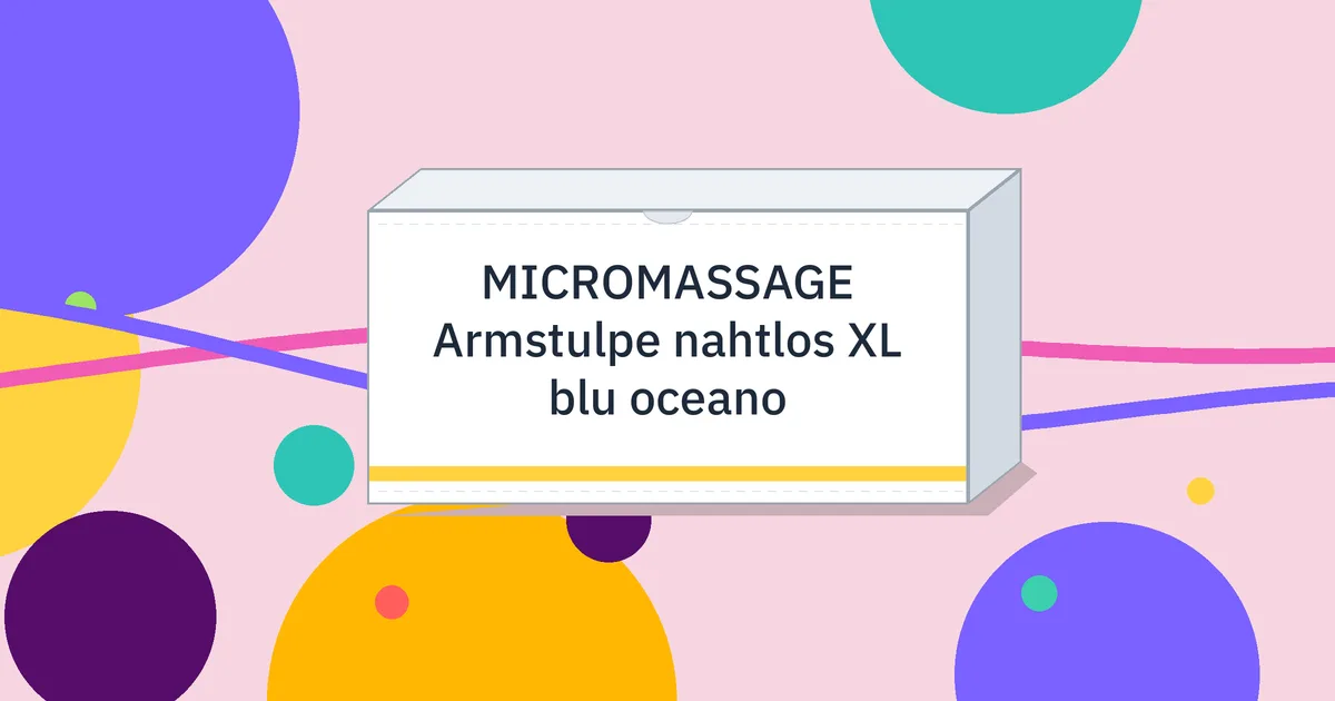 Symbolbild: Packung mit der Aufschrift MICROMASSAGE Armstulpe nahtlos XL blu oceano (PZN 16193082) – Verfügbarkeit und Bezug in Apotheken in Frankfurt am Main