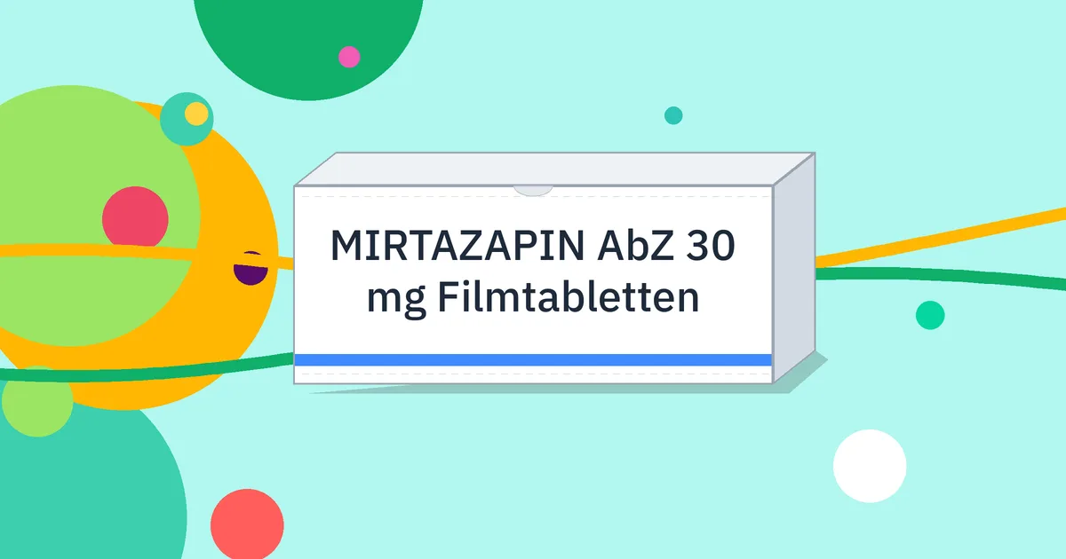 Symbolbild: Packung mit der Aufschrift MIRTAZAPIN AbZ 30 mg Filmtabletten (PZN 03123140) – Verfügbarkeit und Bezug in Apotheken in Frankfurt am Main