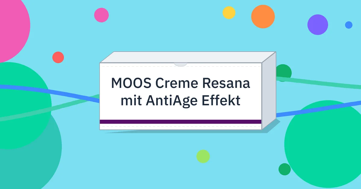 Symbolbild: Packung mit der Aufschrift MOOS Creme Resana mit AntiAge Effekt (PZN 16760457) – Verfügbarkeit und Bezug in Apotheken in Frankfurt am Main