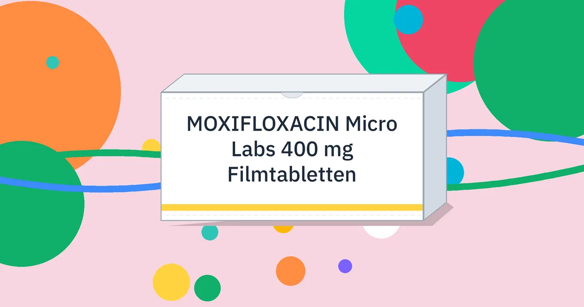 Symbolbild: Packung mit der Aufschrift MOXIFLOXACIN Micro Labs 400 mg Filmtabletten (PZN 14217536) – Verfügbarkeit und Bezug in Apotheken in Frankfurt am Main
