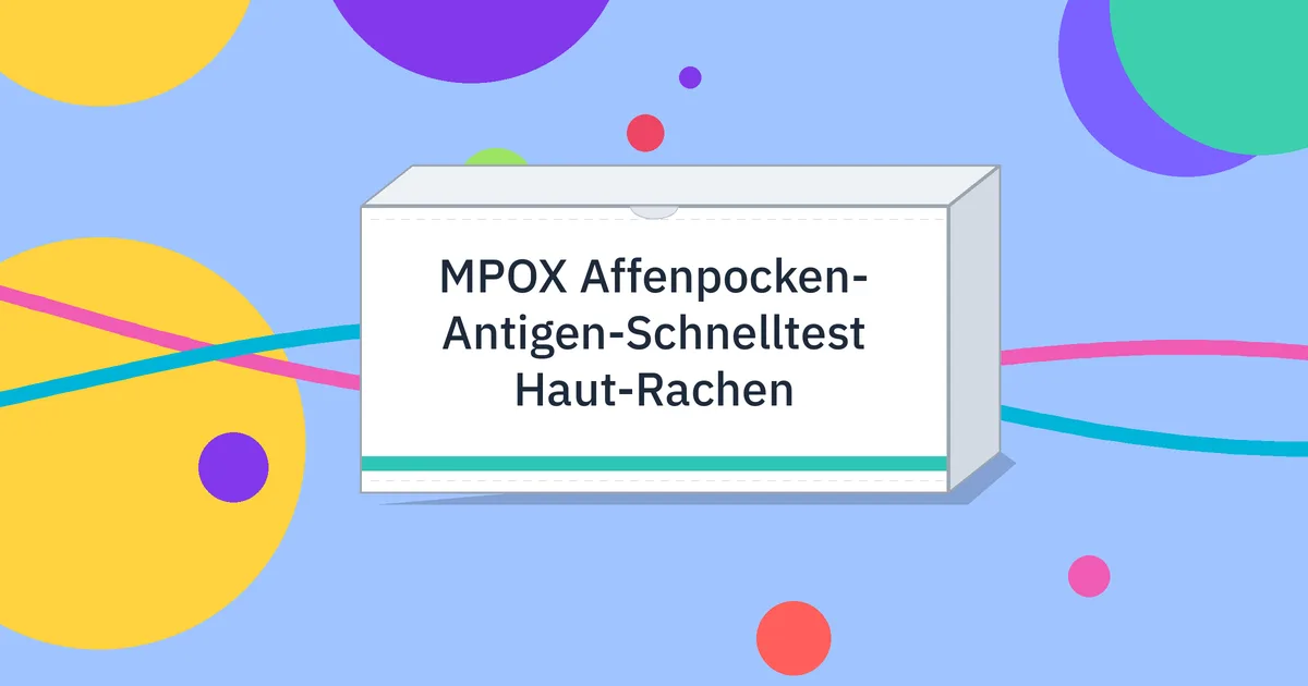 Symbolbild: Packung mit der Aufschrift MPOX Affenpocken-Antigen-Schnelltest Haut-Rachen (PZN 19523226) – Verfügbarkeit und Bezug in Apotheken in Frankfurt am Main