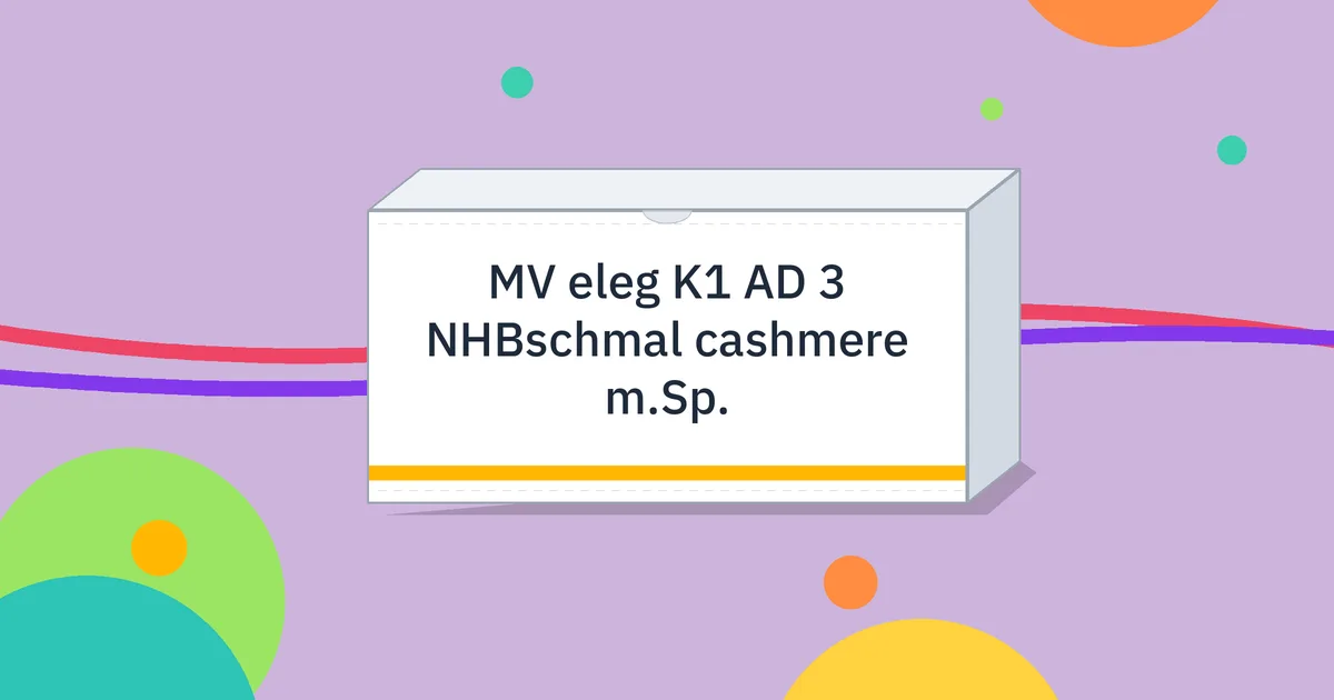 Symbolbild: Packung mit der Aufschrift MV eleg K1 AD 3 NHBschmal cashmere m.Sp. (PZN 15673093) – Verfügbarkeit und Bezug in Apotheken in Frankfurt am Main