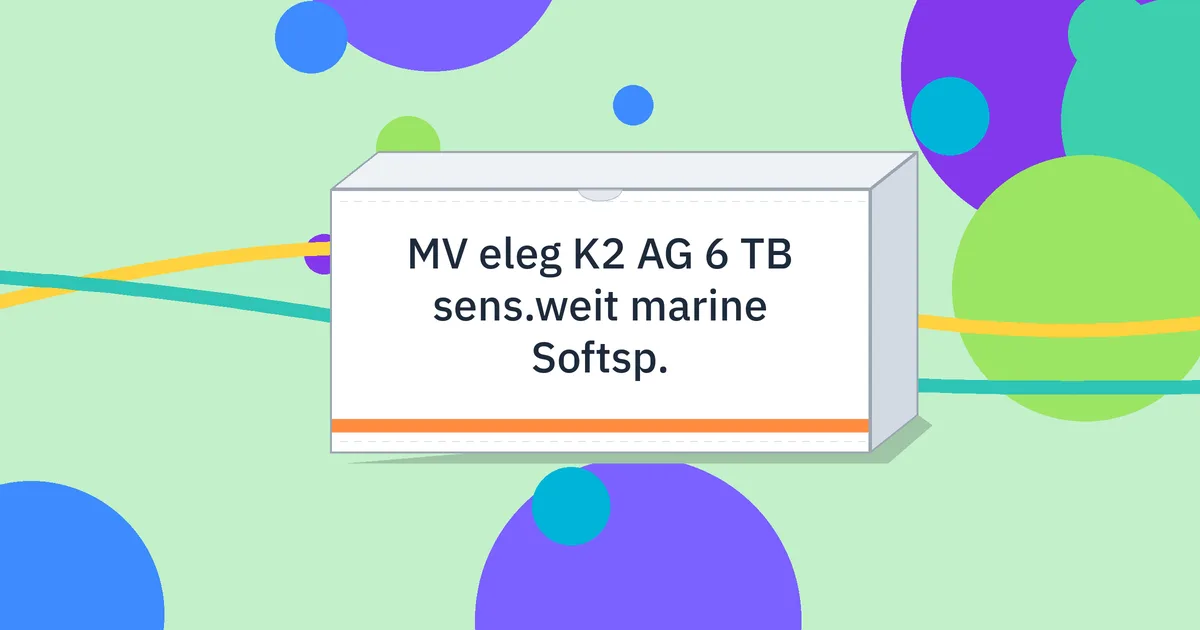 Symbolbild: Packung mit der Aufschrift MV eleg K2 AG 6 TB sens.weit marine Softsp. (PZN 14611782) – Verfügbarkeit und Bezug in Apotheken in Frankfurt am Main