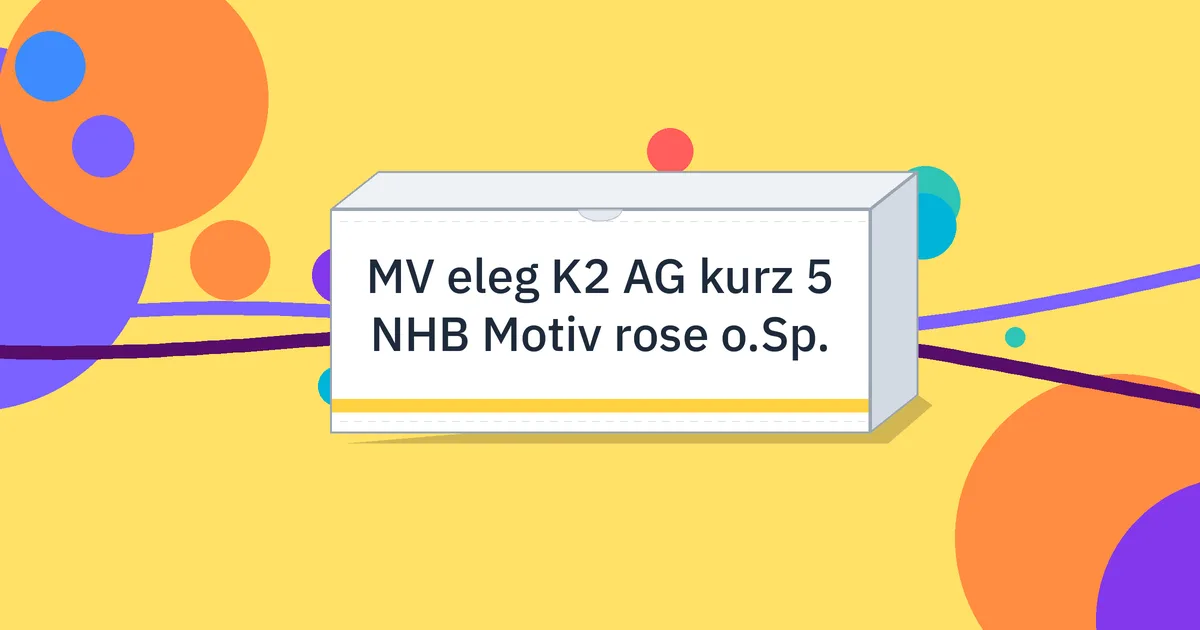 Symbolbild: Packung mit der Aufschrift MV eleg K2 AG kurz 5 NHB Motiv rose o.Sp. (PZN 15707774) – Verfügbarkeit und Bezug in Apotheken in Frankfurt am Main