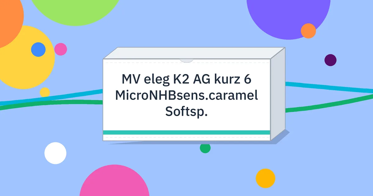 Symbolbild: Packung mit der Aufschrift MV eleg K2 AG kurz 6 MicroNHBsens.caramel Softsp. (PZN 16069689) – Verfügbarkeit und Bezug in Apotheken in Frankfurt am Main