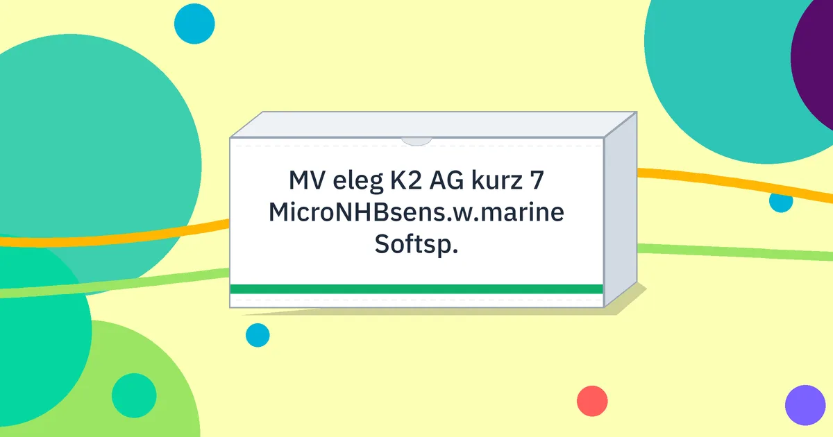 Symbolbild: Packung mit der Aufschrift MV eleg K2 AG kurz 7 MicroNHBsens.w.marine Softsp. (PZN 15711942) – Verfügbarkeit und Bezug in Apotheken in Frankfurt am Main