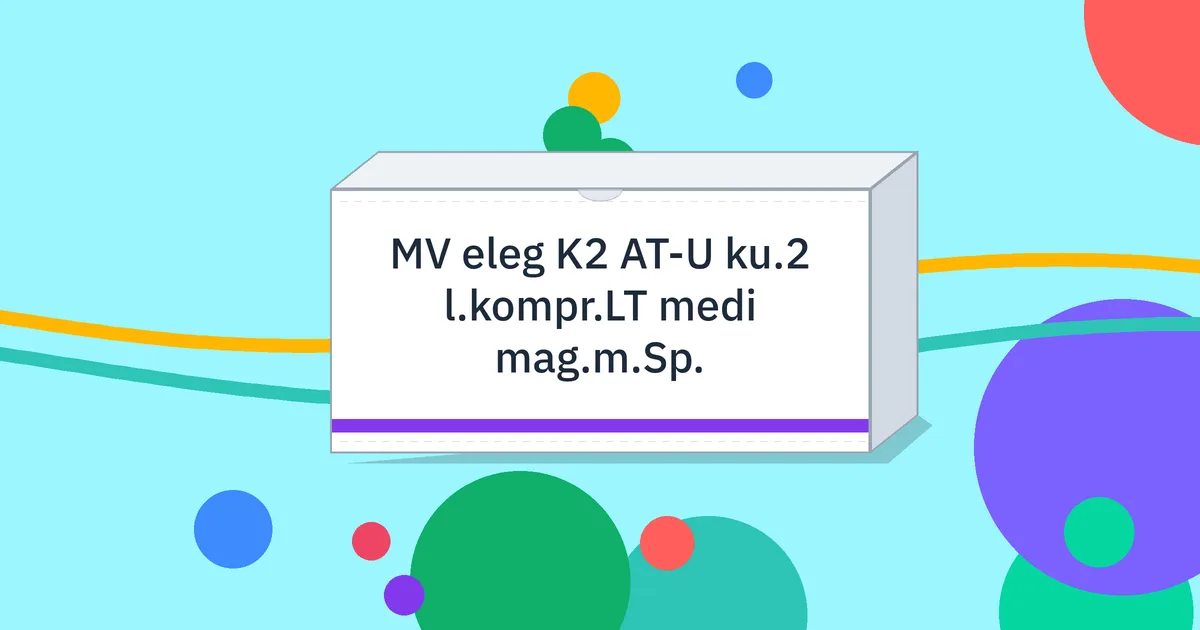 Symbolbild: Packung mit der Aufschrift MV eleg K2 AT-U ku.2 l.kompr.LT medi mag.m.Sp. (PZN 14627375) – Verfügbarkeit und Bezug in Apotheken in Frankfurt am Main