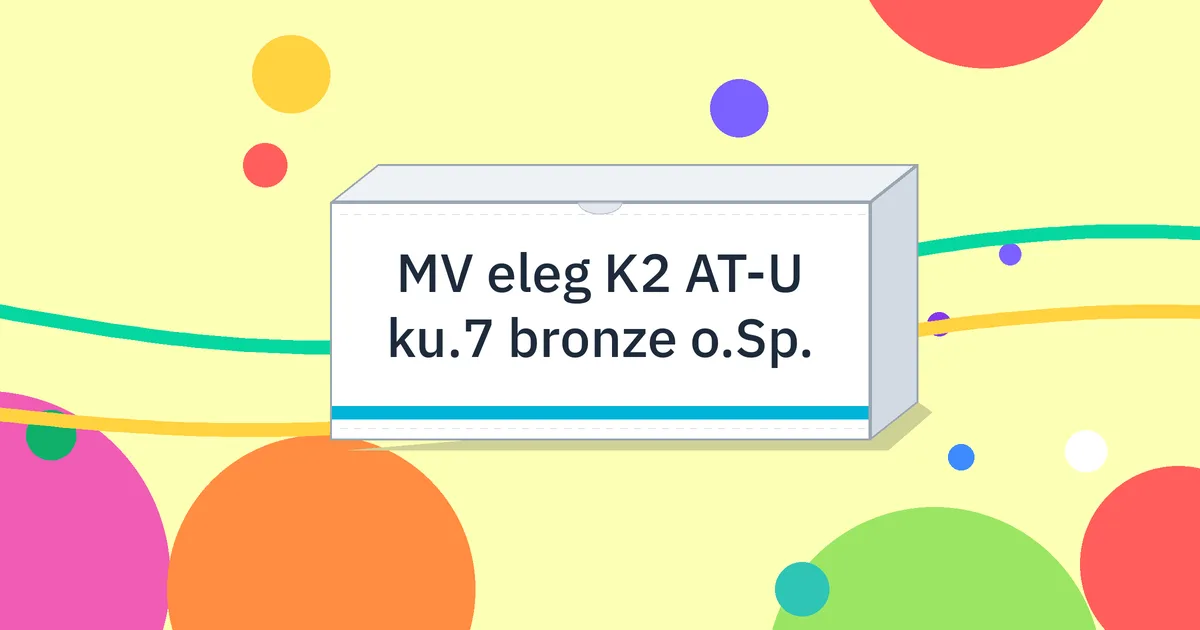 Symbolbild: Packung mit der Aufschrift MV eleg K2 AT-U ku.7 bronze o.Sp. (PZN 15289182) – Verfügbarkeit und Bezug in Apotheken in Frankfurt am Main