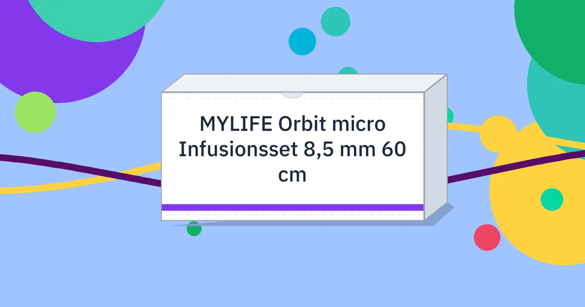 Symbolbild: Packung mit der Aufschrift MYLIFE Orbit micro Infusionsset 8,5 mm 60 cm (PZN 14324723) – Verfügbarkeit und Bezug in Apotheken in Frankfurt am Main