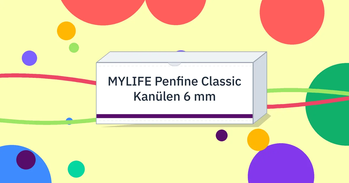 Symbolbild: Packung mit der Aufschrift MYLIFE Penfine Classic Kanülen 6 mm (PZN 20097007) – Verfügbarkeit und Bezug in Apotheken in Frankfurt am Main