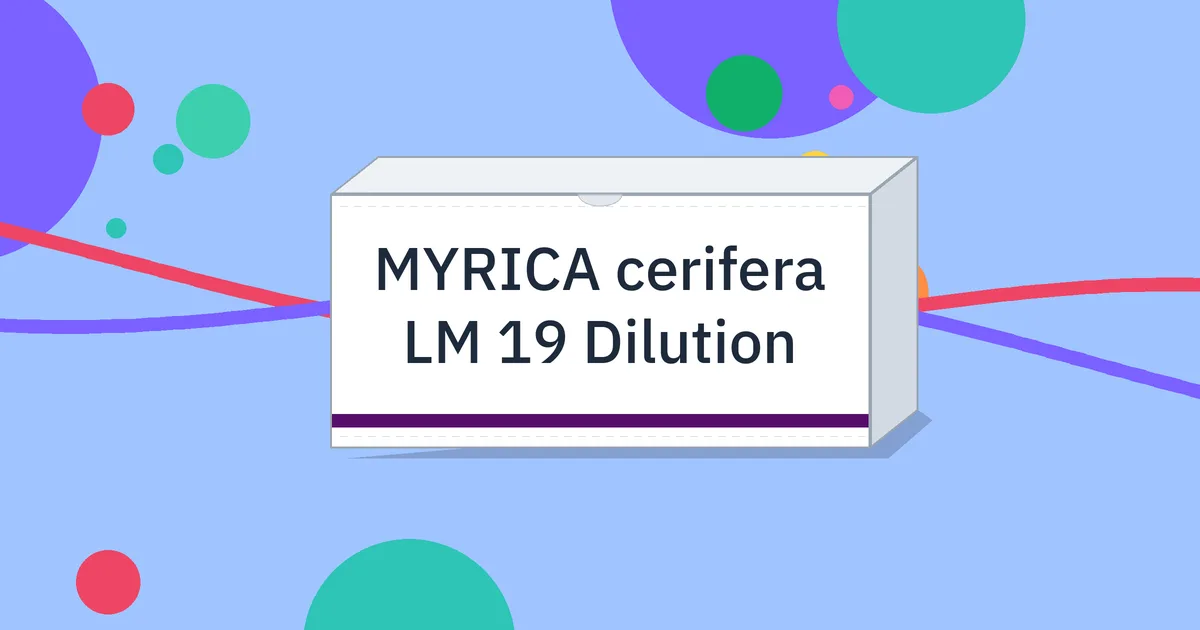 Symbolbild: Packung mit der Aufschrift MYRICA cerifera LM 19 Dilution (PZN 12957192) – Verfügbarkeit und Bezug in Apotheken in Frankfurt am Main