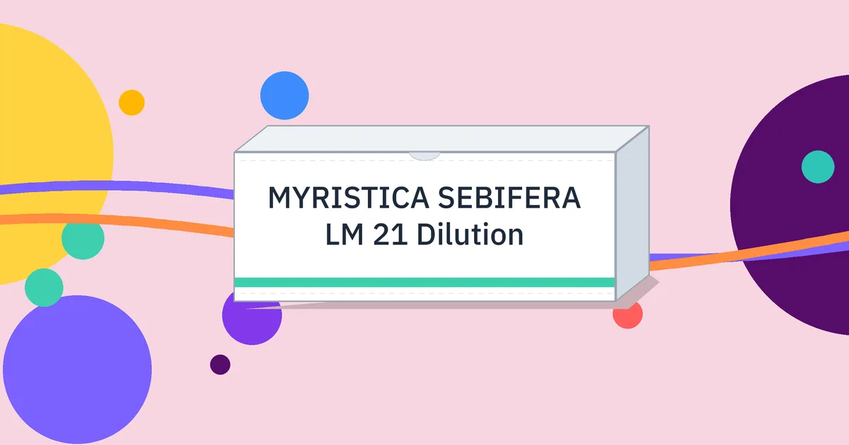 Symbolbild: Packung mit der Aufschrift MYRISTICA SEBIFERA LM 21 Dilution (PZN 13612667) – Verfügbarkeit und Bezug in Apotheken in Frankfurt am Main