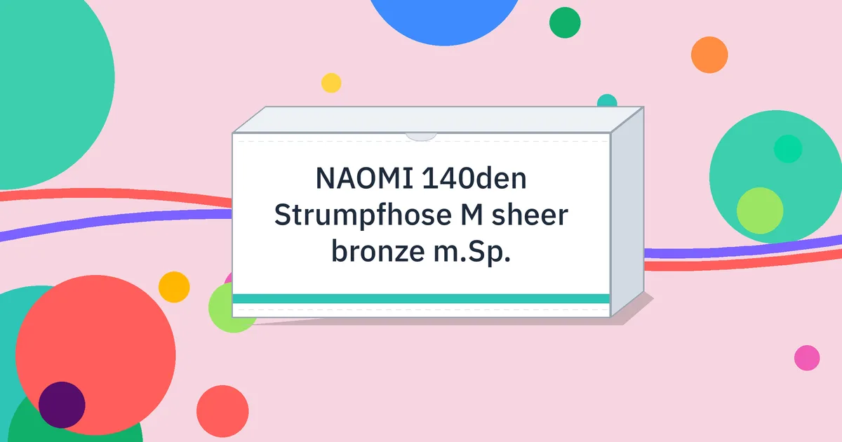 Symbolbild: Packung mit der Aufschrift NAOMI 140den Strumpfhose M sheer bronze m.Sp. (PZN 16178065) – Verfügbarkeit und Bezug in Apotheken in Frankfurt am Main