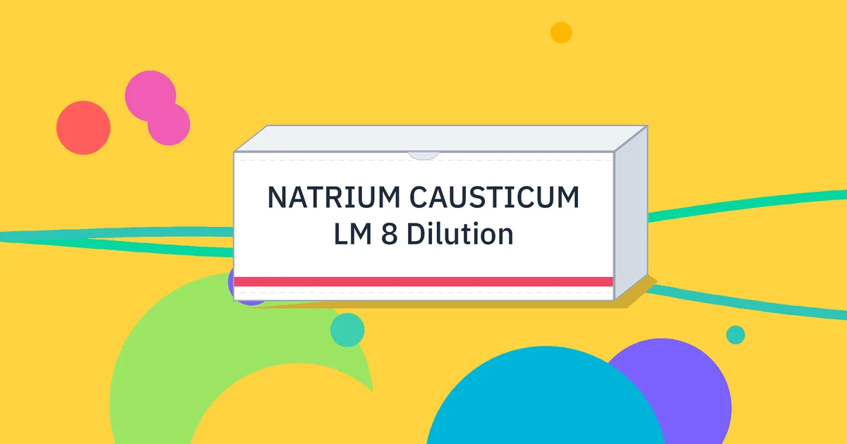 Symbolbild: Packung mit der Aufschrift NATRIUM CAUSTICUM LM 8 Dilution (PZN 12962017) – Verfügbarkeit und Bezug in Apotheken in Frankfurt am Main