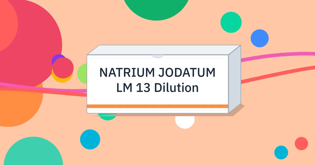 Symbolbild: Packung mit der Aufschrift NATRIUM JODATUM LM 13 Dilution (PZN 12964358) – Verfügbarkeit und Bezug in Apotheken in Frankfurt am Main