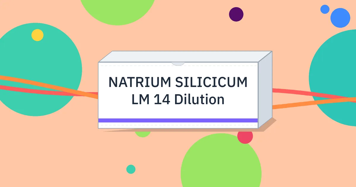 Symbolbild: Packung mit der Aufschrift NATRIUM SILICICUM LM 14 Dilution (PZN 12966854) – Verfügbarkeit und Bezug in Apotheken in Frankfurt am Main