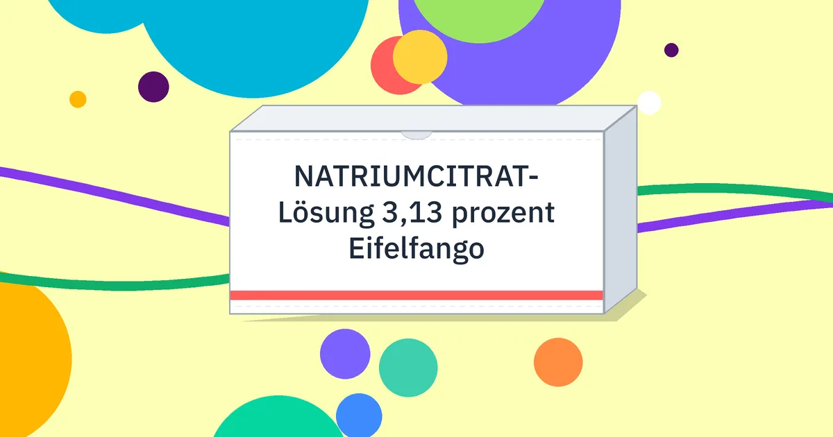 Symbolbild: Packung mit der Aufschrift NATRIUMCITRAT-Lösung 3,13 prozent Eifelfango (PZN 00762164) – Verfügbarkeit und Bezug in Apotheken in Frankfurt am Main