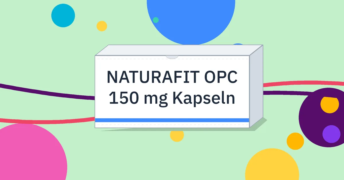 Symbolbild: Packung mit der Aufschrift NATURAFIT OPC 150 mg Kapseln (PZN 11859139) – Verfügbarkeit und Bezug in Apotheken in Frankfurt am Main